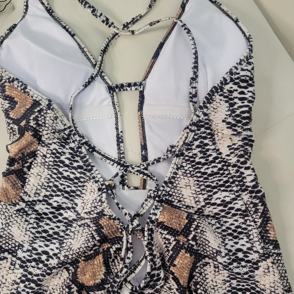 Zaful | Swim | Nwt One Piece Snake Print Bathing Suit | Poshmark